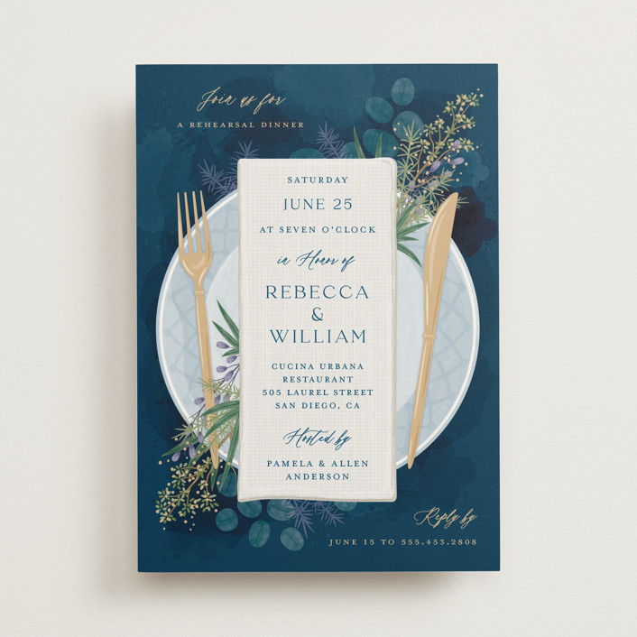 Time to Dine Rehearsal Dinner Invitations by Paper Sun Studio | Minted