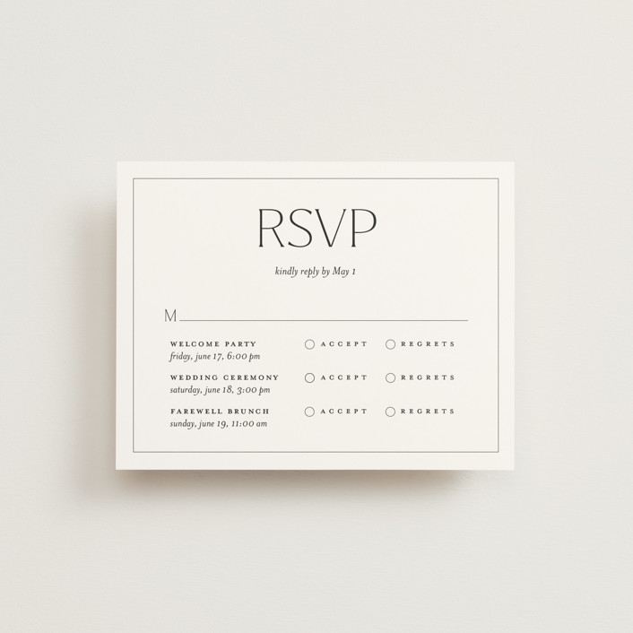 Boutique Multi-Event RSVP Cards by Eric Clegg | Minted