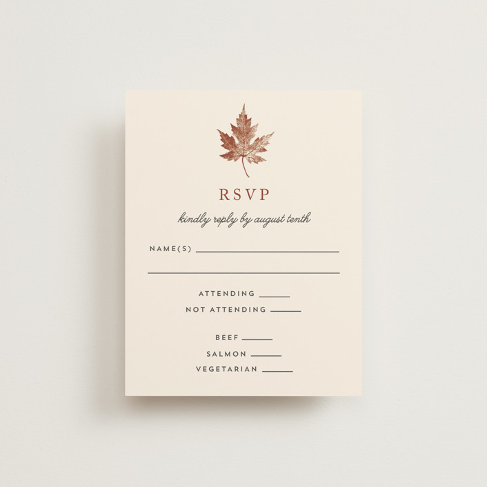 Leaf Print RSVP Cards by Katharine Watson | Minted