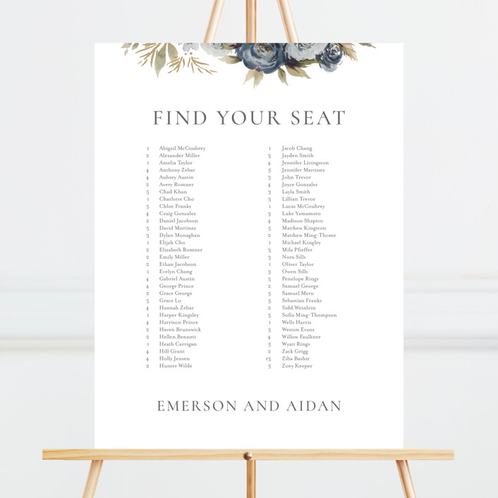 Romantic Frame Custom Seating Chart by Wildfield Paper Co | Minted