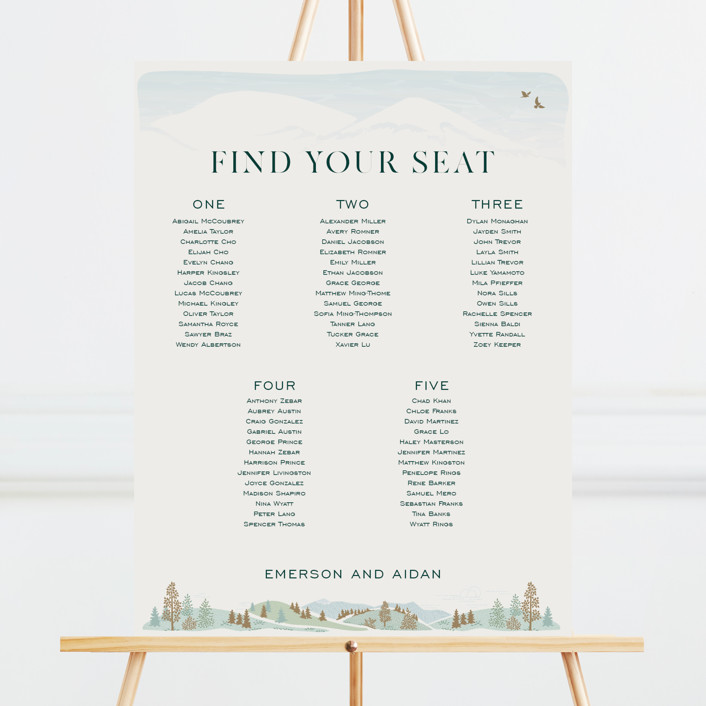 Mountaintop Custom Seating Chart by Paper Sun Studio | Minted