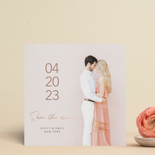 Stacked date Foil-Pressed Save The Date Cards by Glynnis Owen | Minted