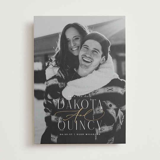 Lightly Foil-Pressed Save The Date Cards by Everett Paper Goods | Minted