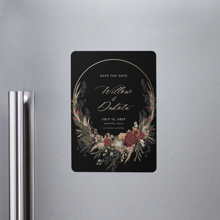 Botanical Edge Foil-Pressed Save the Date Magnets by Susan Moyal | Minted