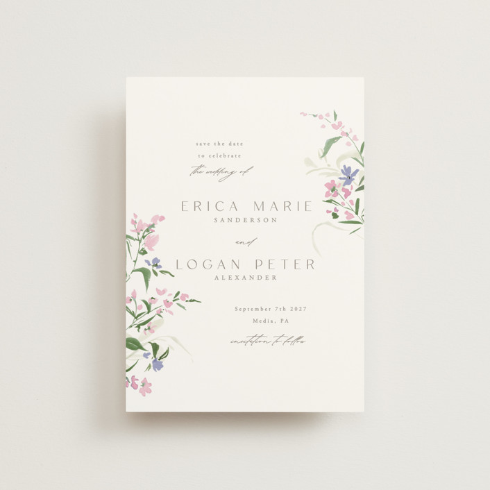 Fleur Save The Date Postcards by Everett Paper Goods | Minted