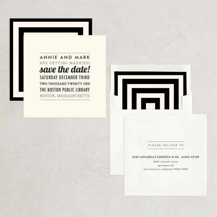 The Square Type Save The Date Cards by Design Lotus | Minted