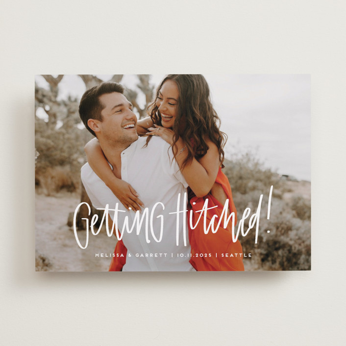 Getting Hitched Save The Date Cards by Amy Payne | Minted