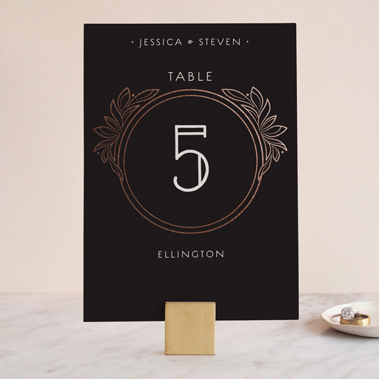 Halcyon Foil-Pressed Table Numbers by GeekInk Design | Minted