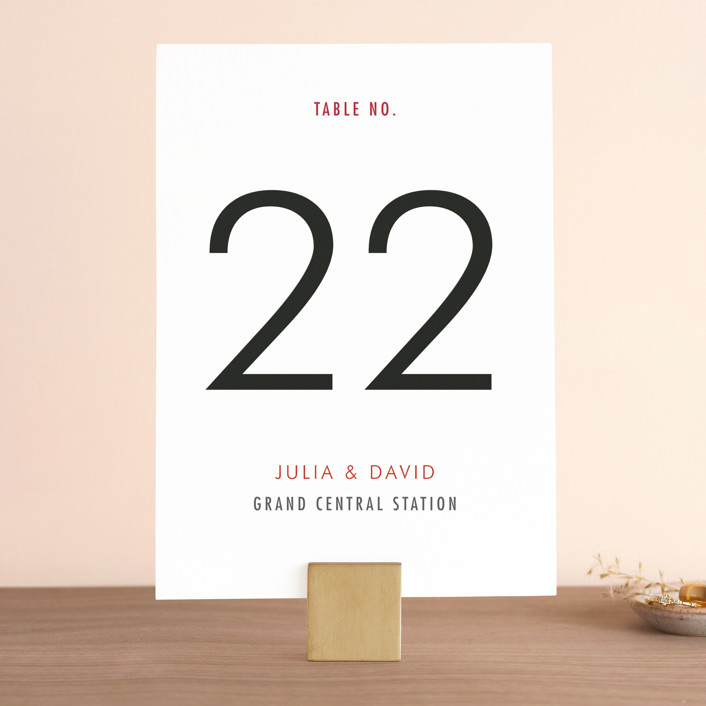Minimalist Display Wedding Table Numbers by Nam Bourassa | Minted