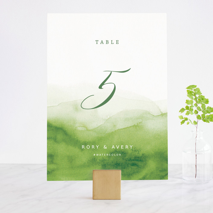 Watercolor waves Table Numbers by Yuliya Evseeva | Minted