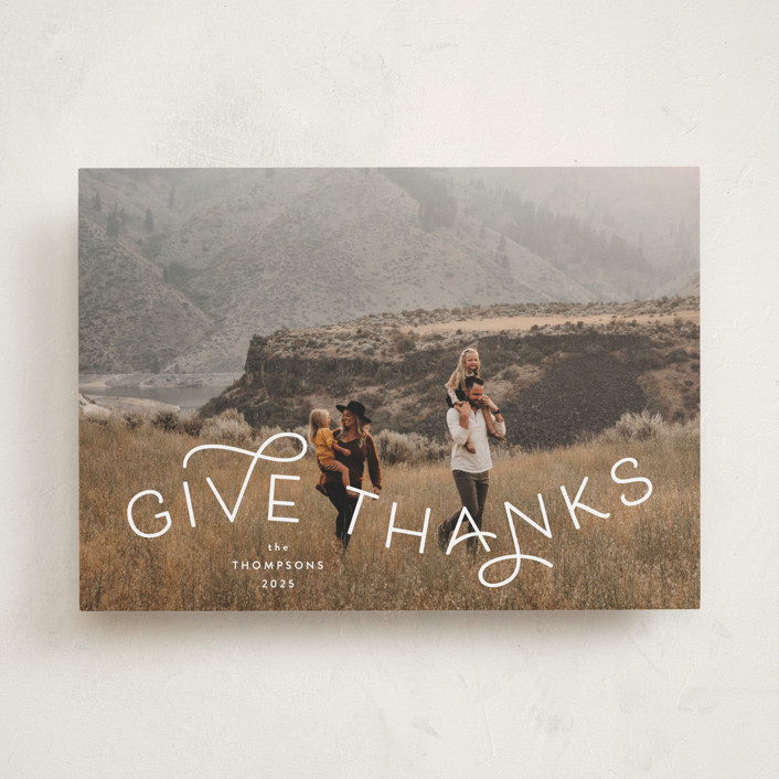 Give Thanks Modern Thanksgiving Cards by Kristel | Minted