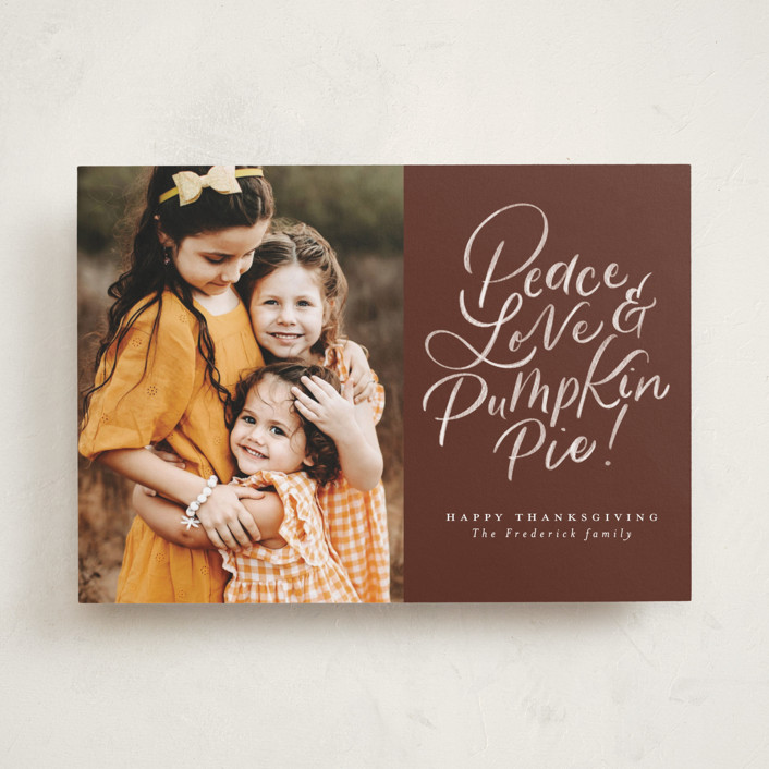 Hand letter Pumpkin Pie Thanksgiving Cards by Jackie Crawford | Minted