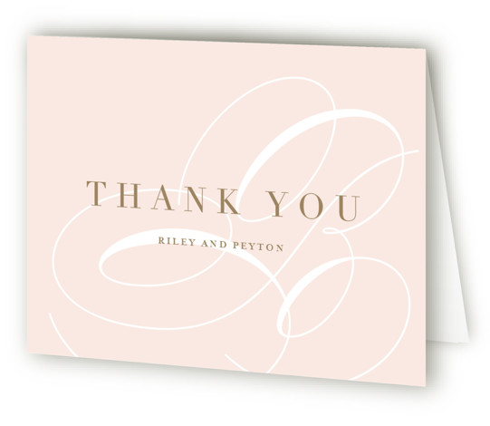Feathered Monogram Folded Thank You Card by Olivia Raufman | Minted