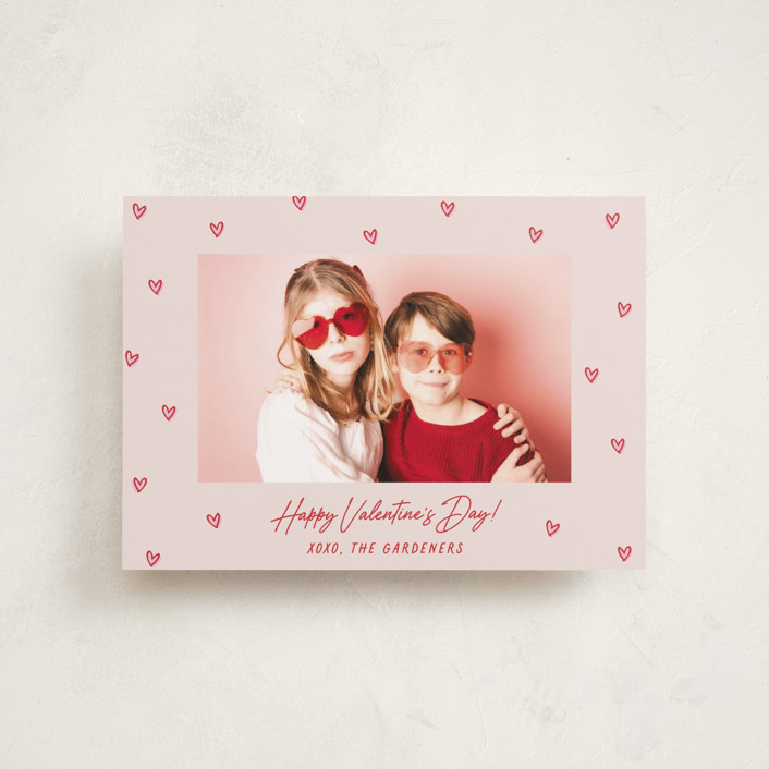 Handdrawn Scattered Hearts Valentine's Day Postcards by Hooray Creative ...