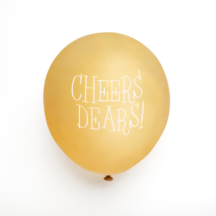Cheers Dears Latex Balloon, Gold and White, set of 3 Balloons by ...