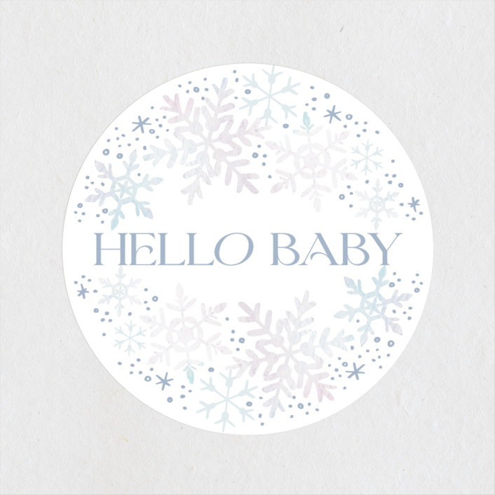 Winter Baby Snowflakes Baby Shower Stickers by Alethea and Ruth | Minted