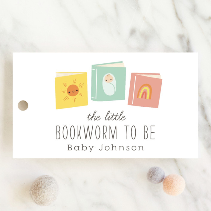 Little Bookworm Baby Shower Favor Tags by Itsy Belle Studio | Minted