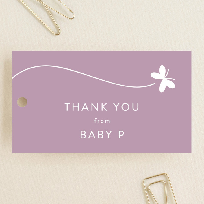 Flutterby Baby Shower Favor Tags by Kim Dietrich Elam | Minted