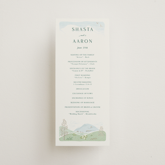 Mountaintop Foil-Pressed Wedding Programs by Paper Sun Studio | Minted
