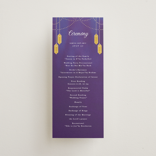 Whole New World from Disney's Aladdin Foil-Pressed Wedding Programs by Creo Study | Minted