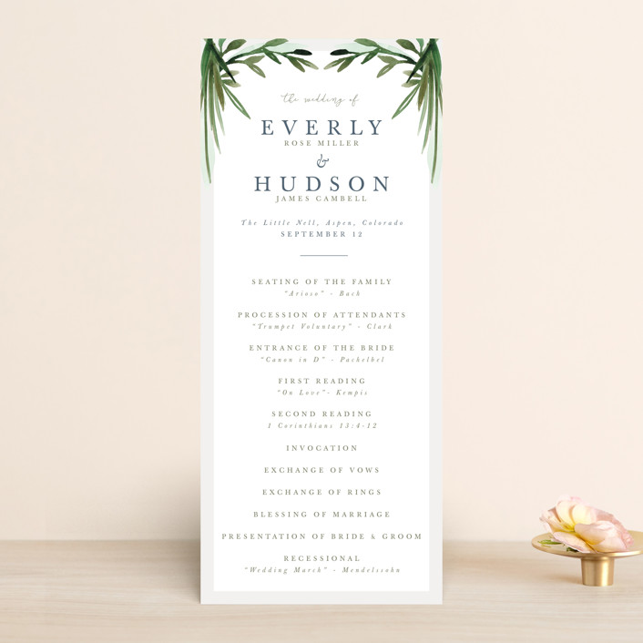 Botanical Frame Wedding Programs by Kate Ahn | Minted