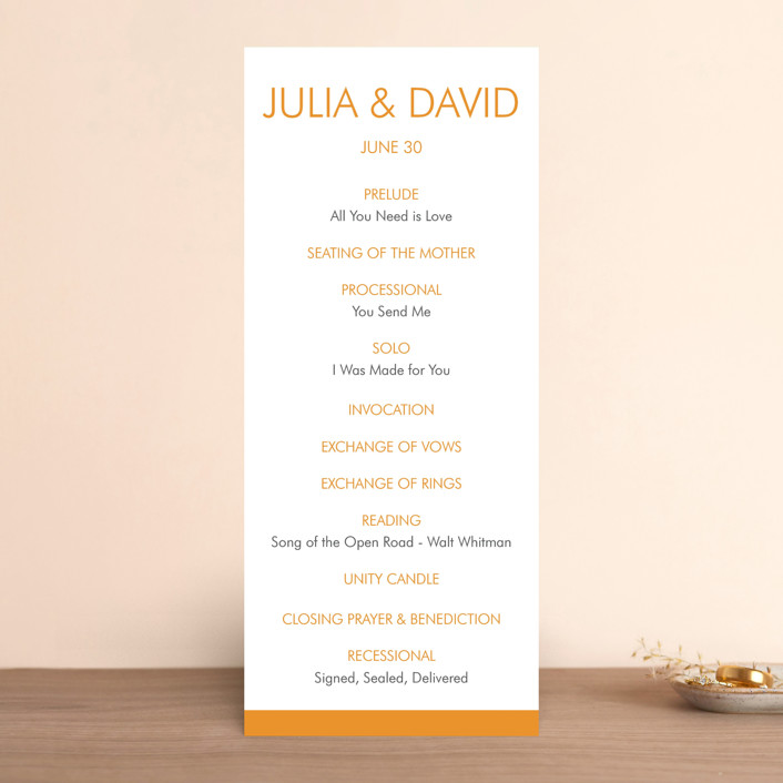Minimalist Display Wedding Programs by Nam Bourassa | Minted