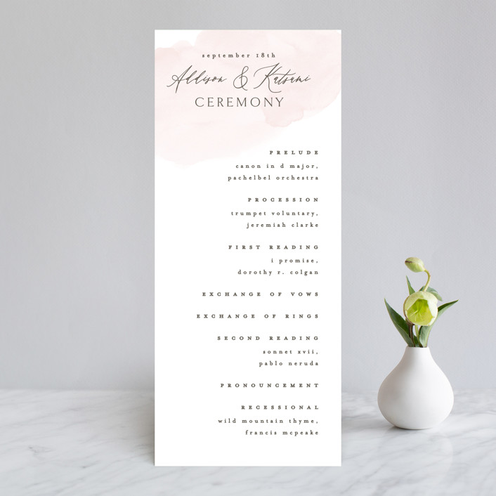 Softly Layered Wedding Programs by Everett Paper Goods | Minted