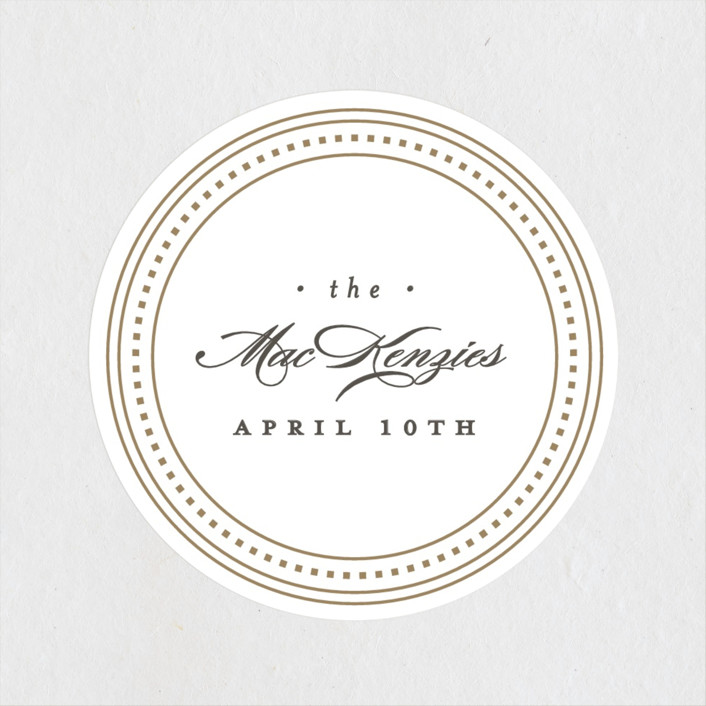Refined Frame Wedding Favor Stickers by Everett Paper Goods | Minted