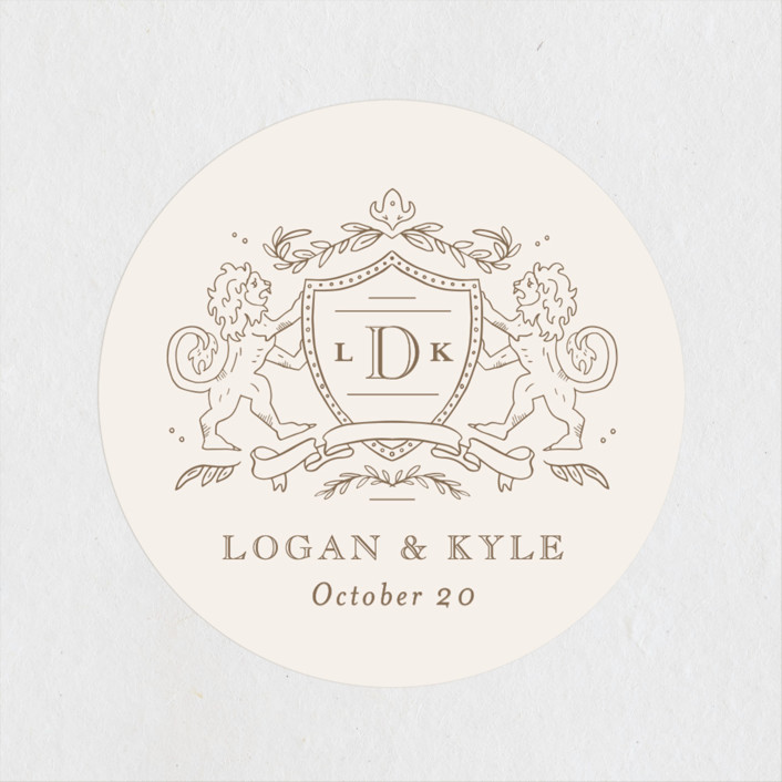 Classic crest Wedding Favor Stickers by Kristen Smith | Minted